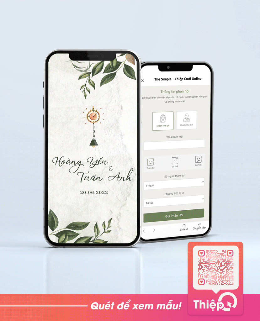 Thiệp cưới Online - Mãi Mãi Bên Nhau - Mini Wedding Website with RSVP,